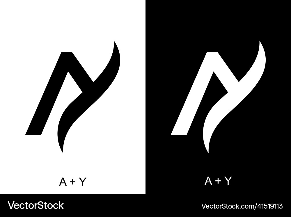 Letter a and y initials concept Royalty Free Vector Image
