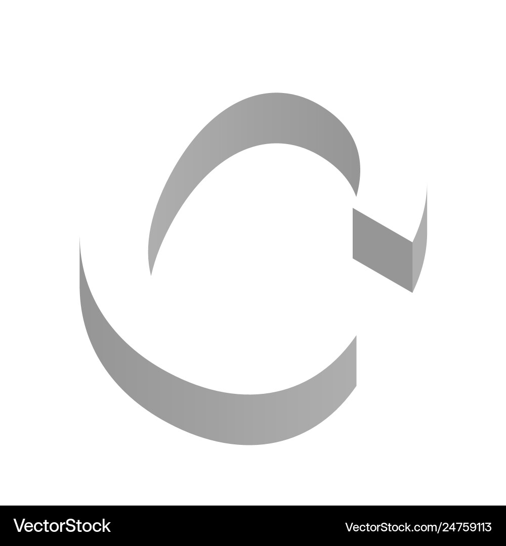 Letter c in 3d Royalty Free Vector Image - VectorStock