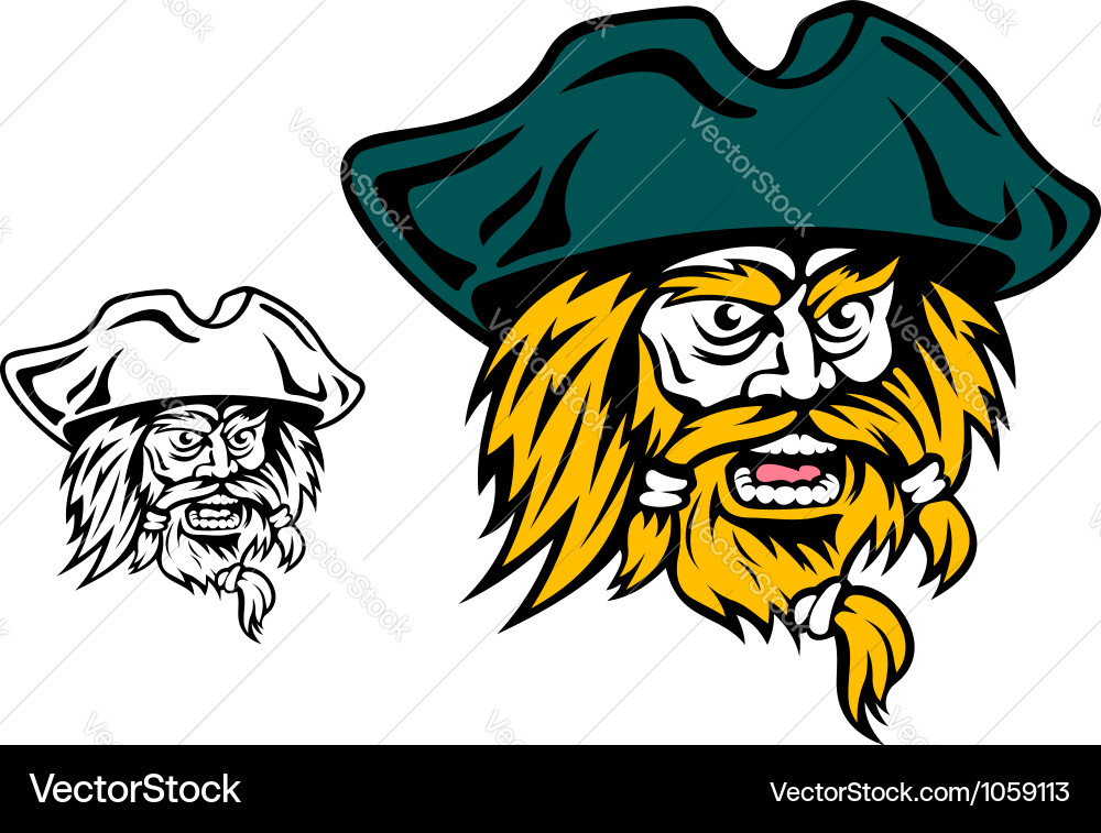 Shouting pirate captain head Royalty Free Vector Image