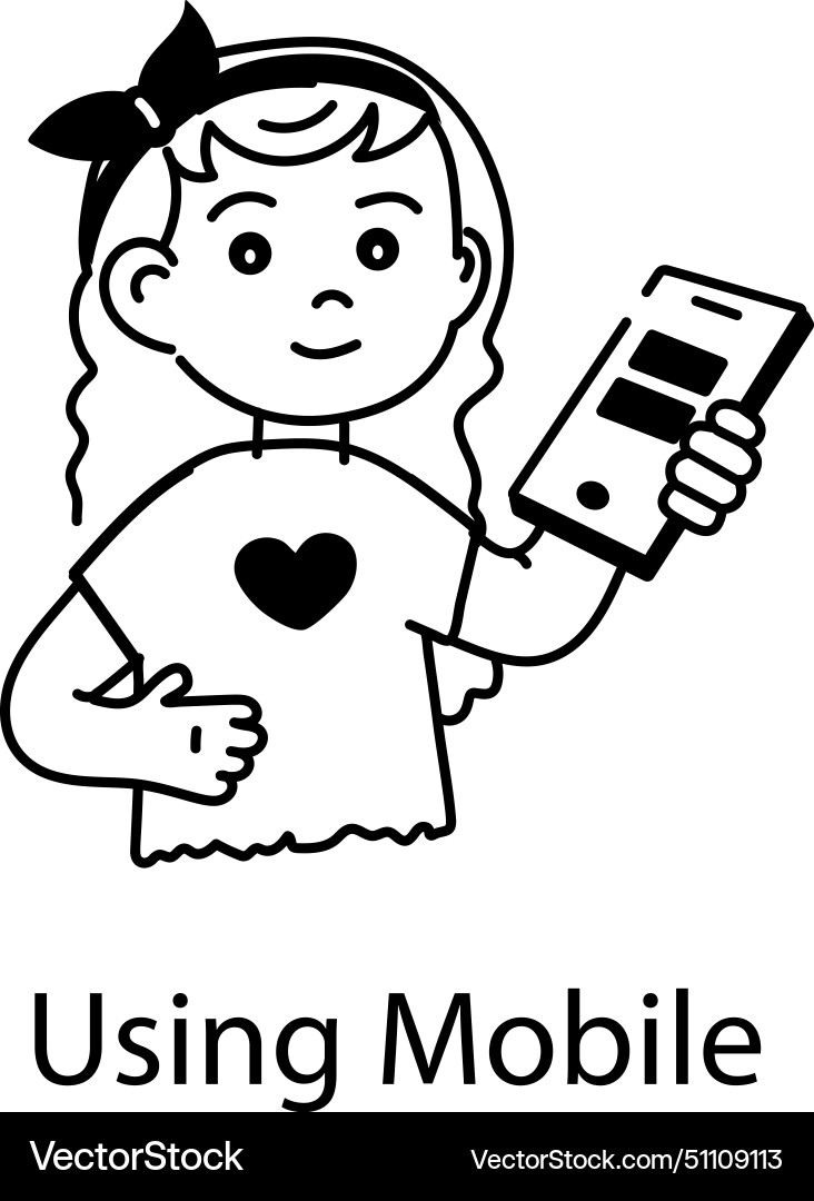 Using mobile Royalty Free Vector Image - VectorStock