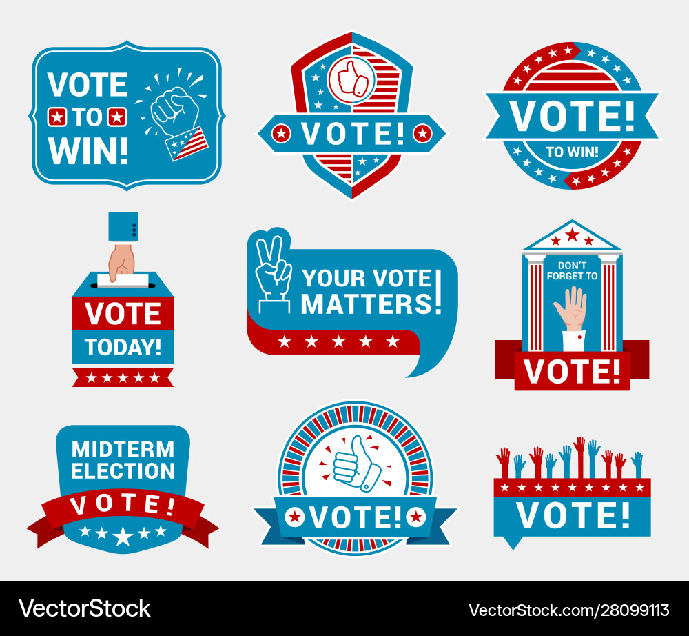 Voting Badges & Stickers Royalty Free Vector Image