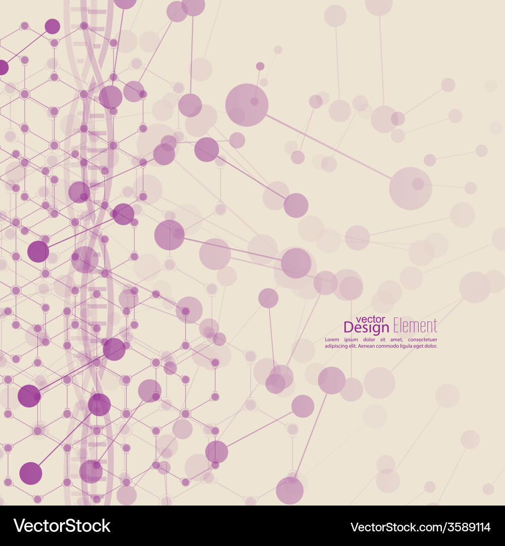 Abstract background with dna molecule structure Vector Image