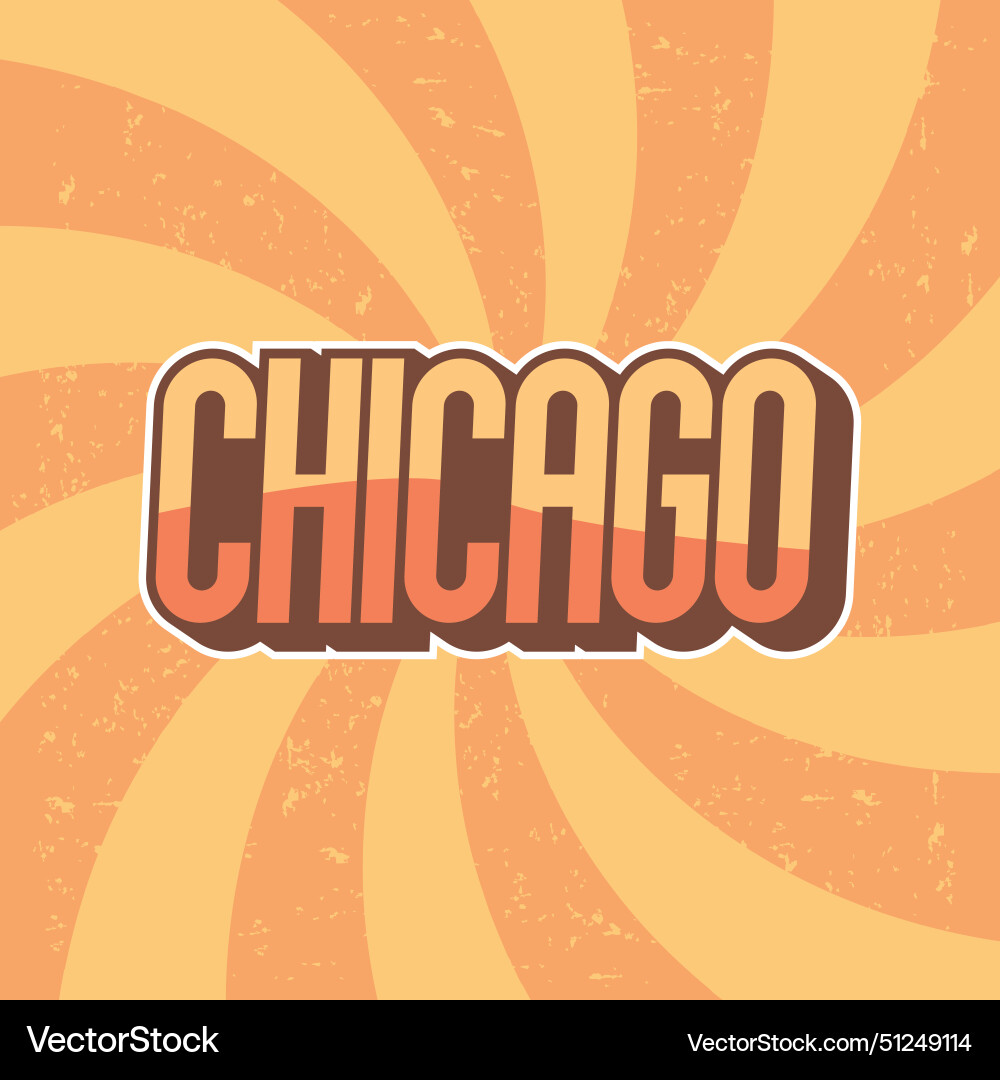 Chicago retro lettering style Royalty Free Vector Image