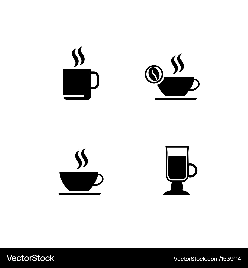 Coffee Cup Icons Set Royalty Free Vector Image