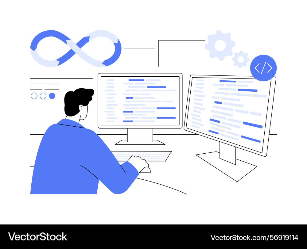 Devops engineering isolated cartoon Royalty Free Vector