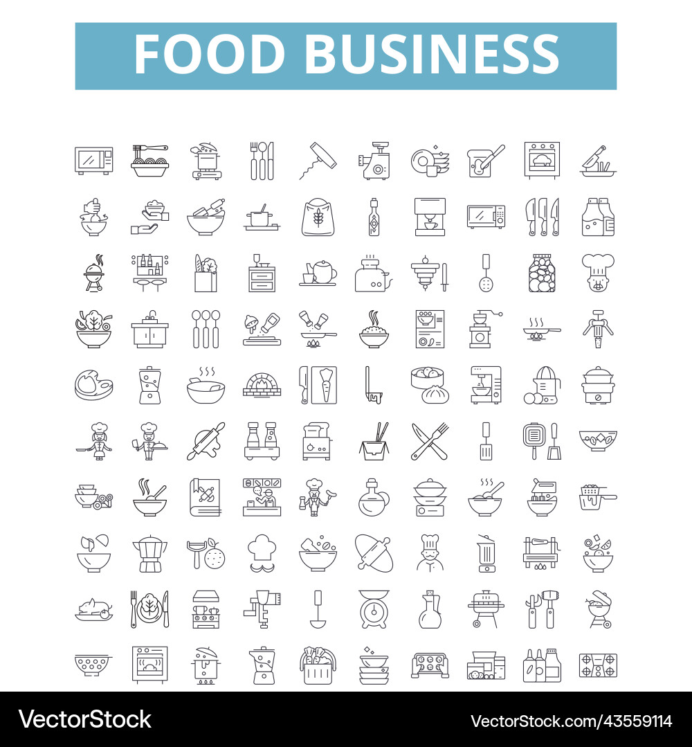 Food Business Icon Set Royalty Free Vector Image
