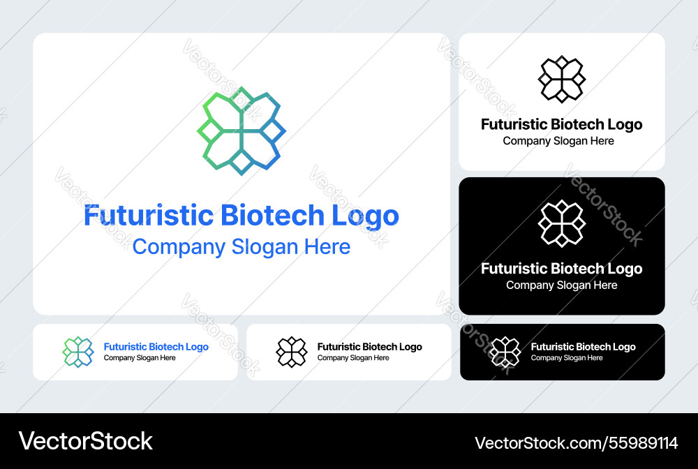 Futuristic biotech logo cutting-edge design Vector Image