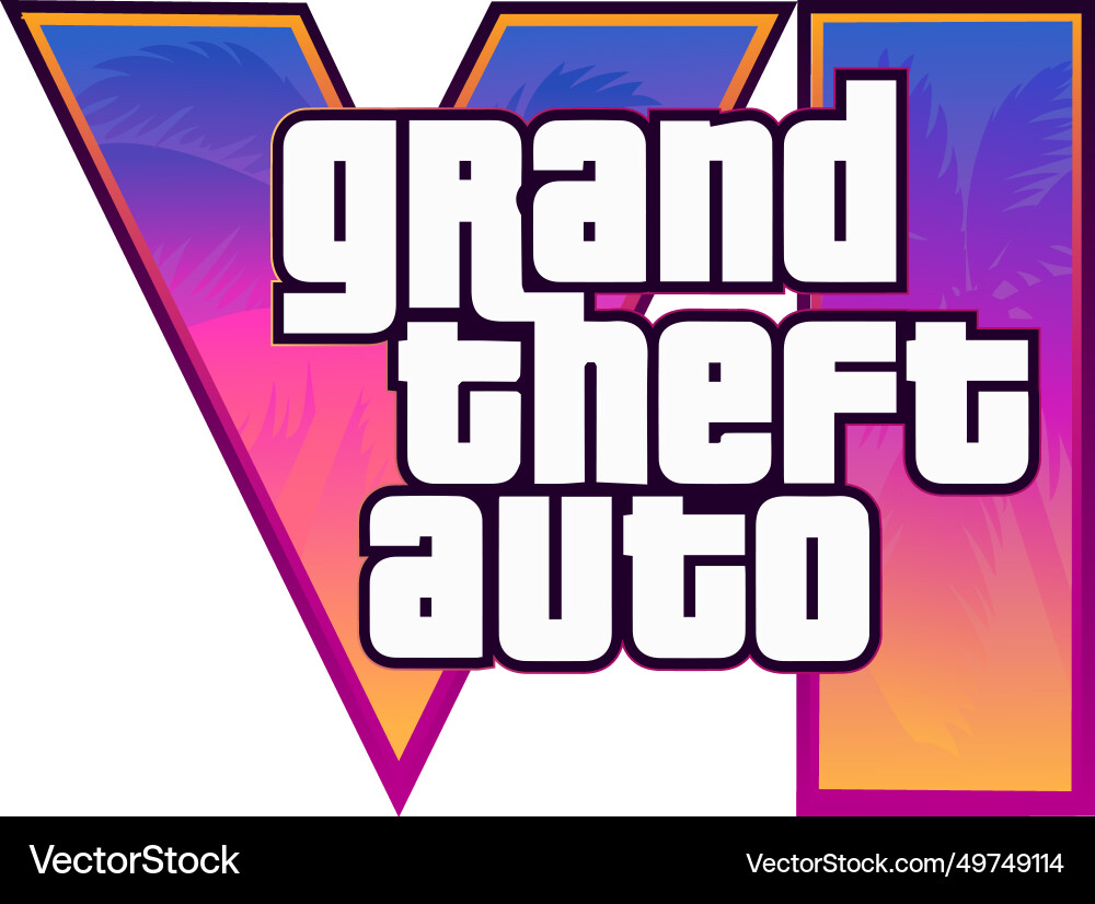 Gta vi Logo-Symbol Lizenzfreies Vektorbild - VectorStock