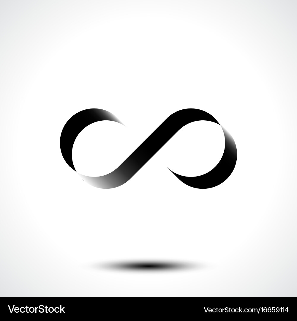 Infinity symbol or logo design isolated on white b