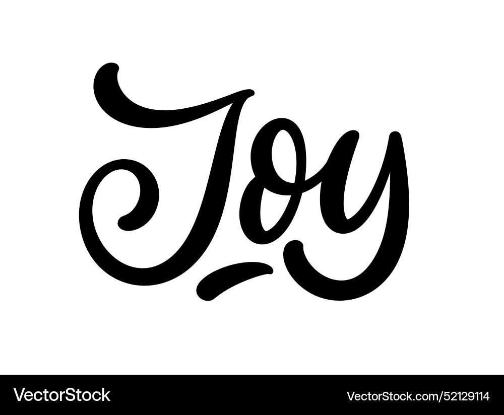 Joy logo text hand drawn calligraphy modern Vector Image