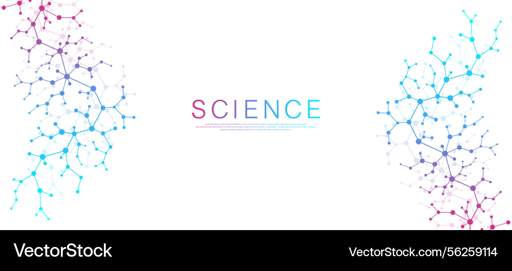 Molecular abstract structure and genetic Vector Image