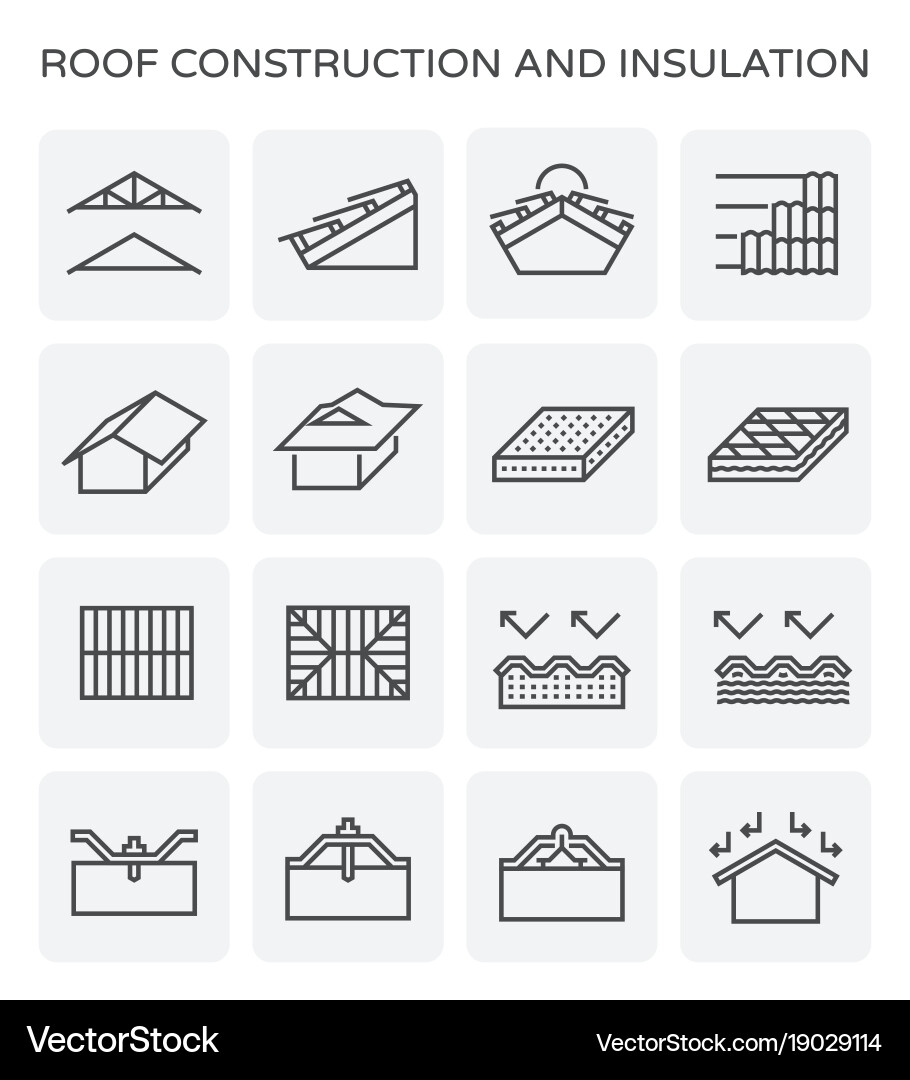 Roof construction icon Royalty Free Vector Image