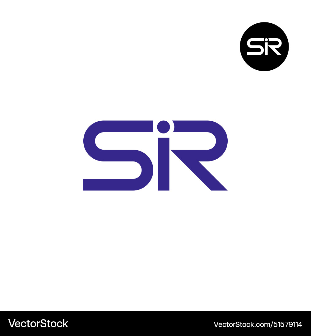 Sir logo letter monogram design Royalty Free Vector Image