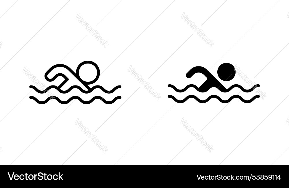 Swimming icon set Royalty Free Vector Image - VectorStock
