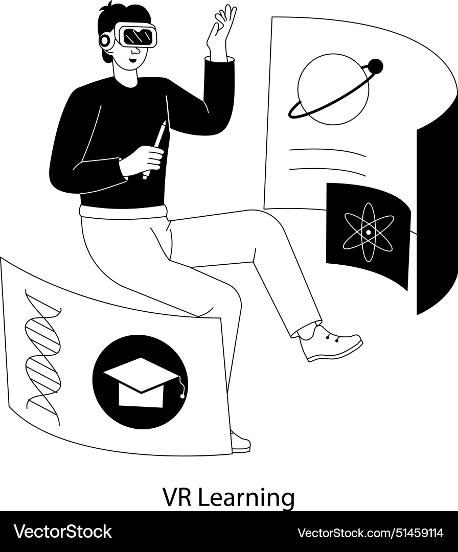 Vr learning Royalty Free Vector Image - VectorStock
