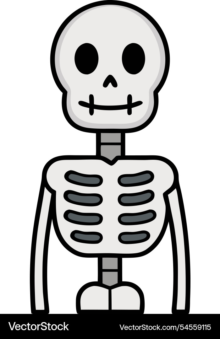 A skeleton cartoon for halloween Royalty Free Vector Image