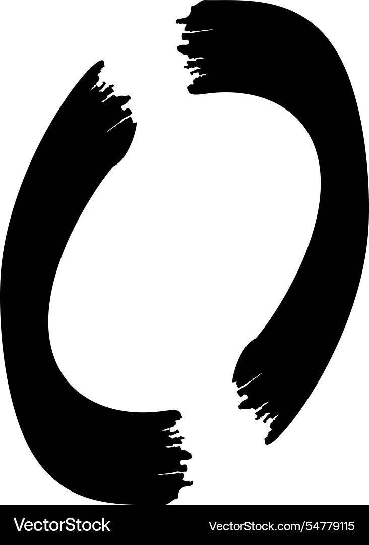 Broken circle rounded brackets brushstroke Vector Image