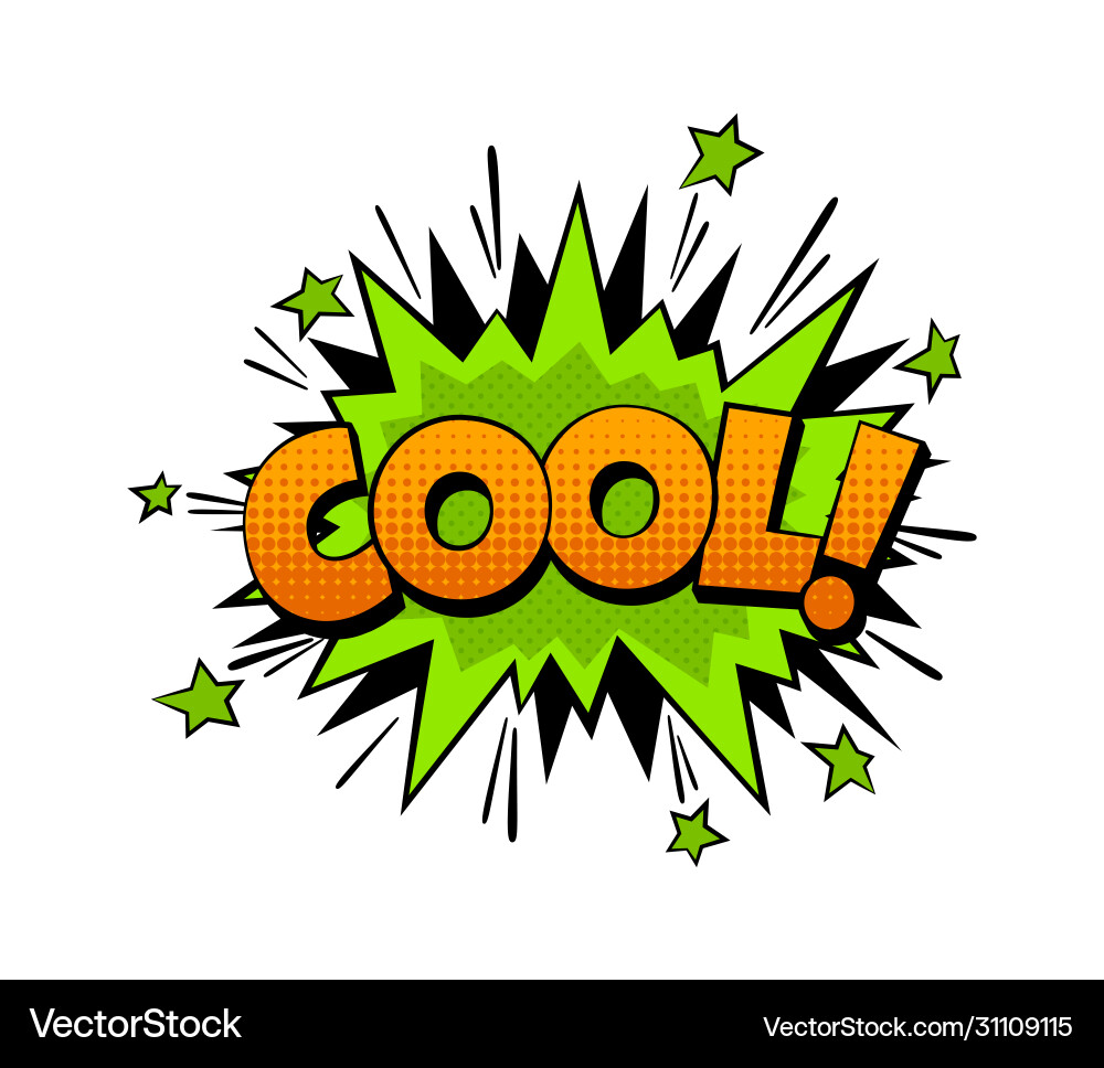 Cartoon comic word cool expression communication Vector Image