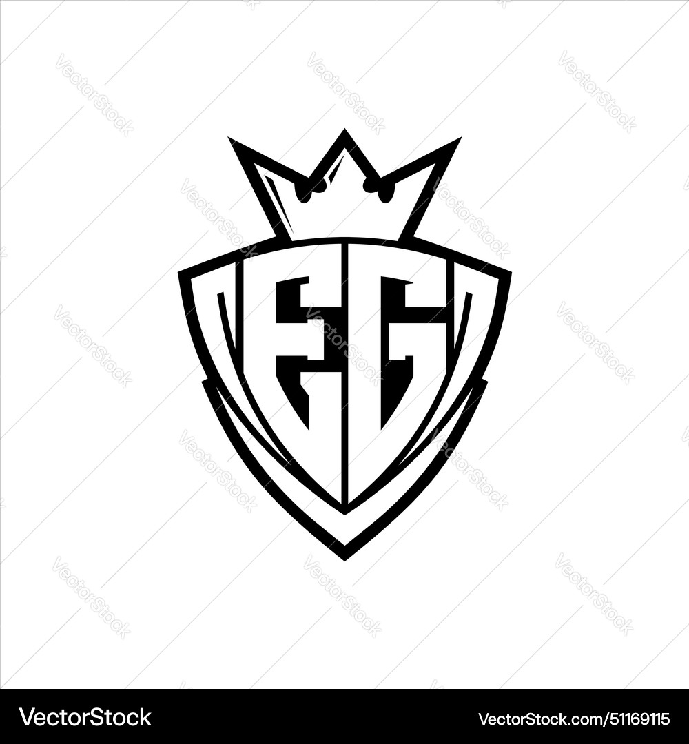 Eg letter logo with sharp triangle shield shape Vector Image
