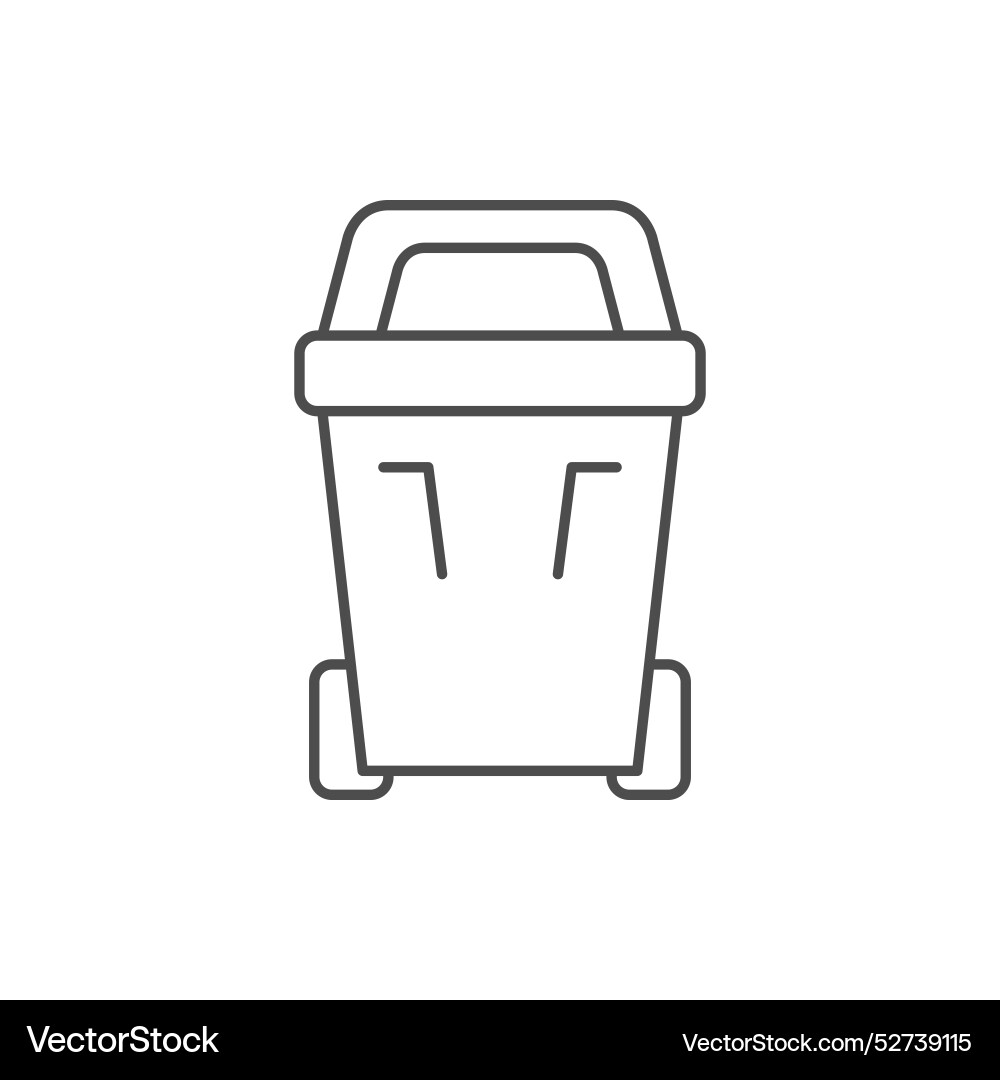 Garbage bin line outline icon Royalty Free Vector Image