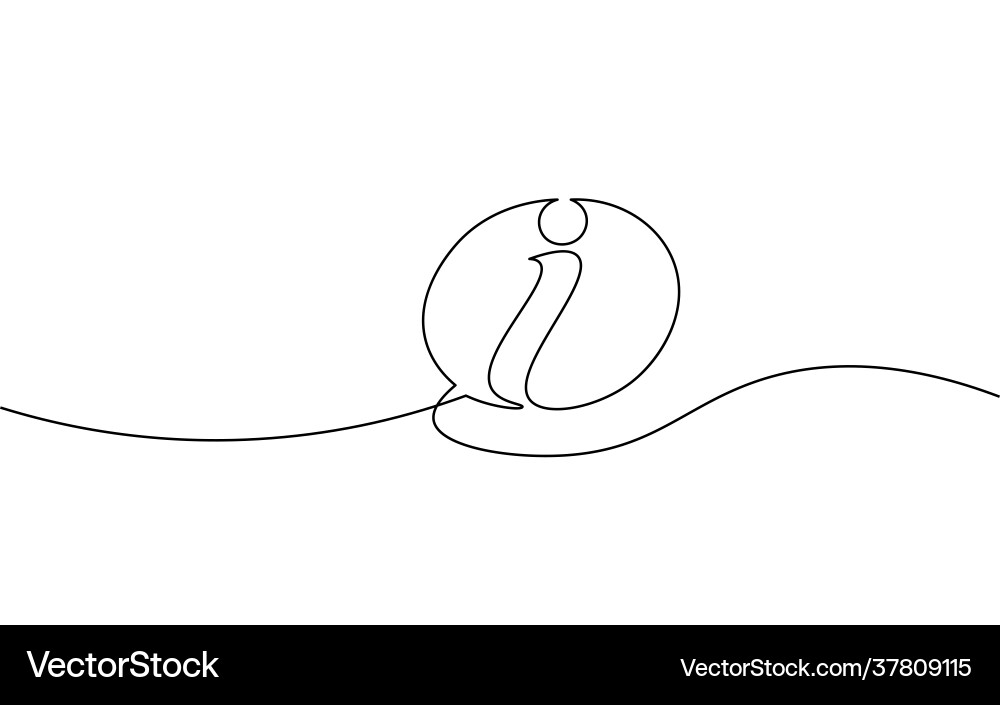 Information symbol one continuous line art Vector Image