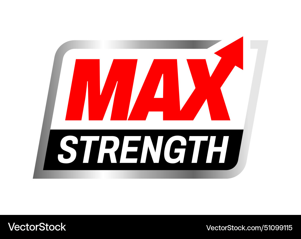 Maximum strength logo icon badge Royalty Free Vector Image