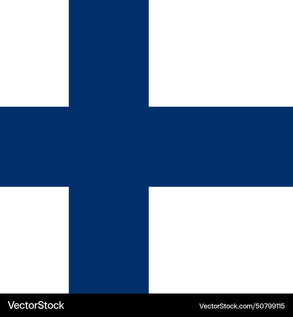 Square flag of finland Royalty Free Vector Image