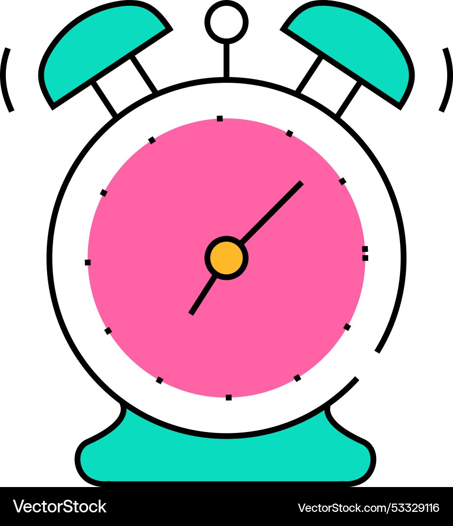 Alarm clock sign icon color Royalty Free Vector Image