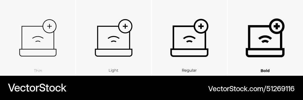Connection icon thin light regular and bold style Vector Image