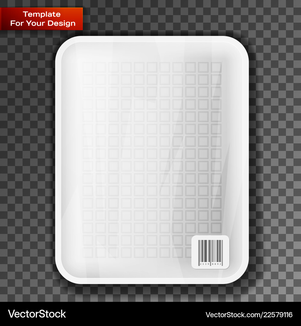 Empty black food tray Royalty Free Vector Image