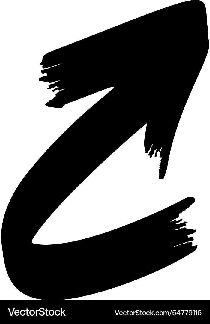 Hand-drawn arrow sign pointing upward Royalty Free Vector