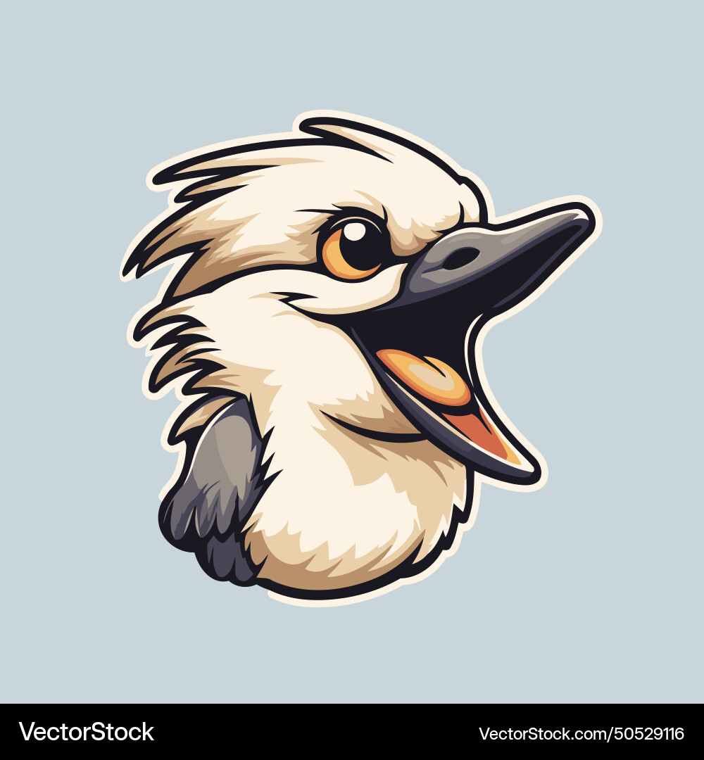 Kookaburra head mascot logo design Royalty Free Vector Image