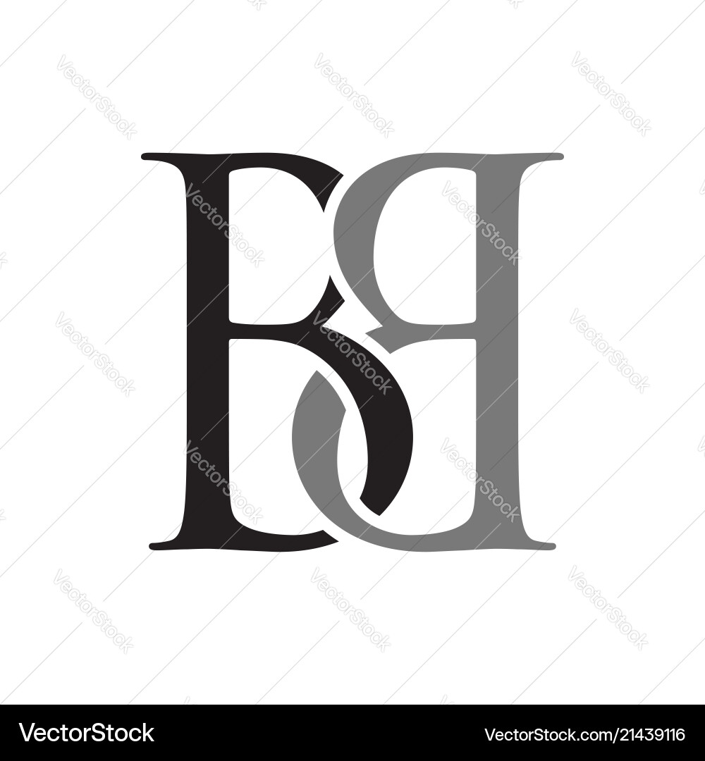 Linked letter b initials lettermark symbol design Vector Image