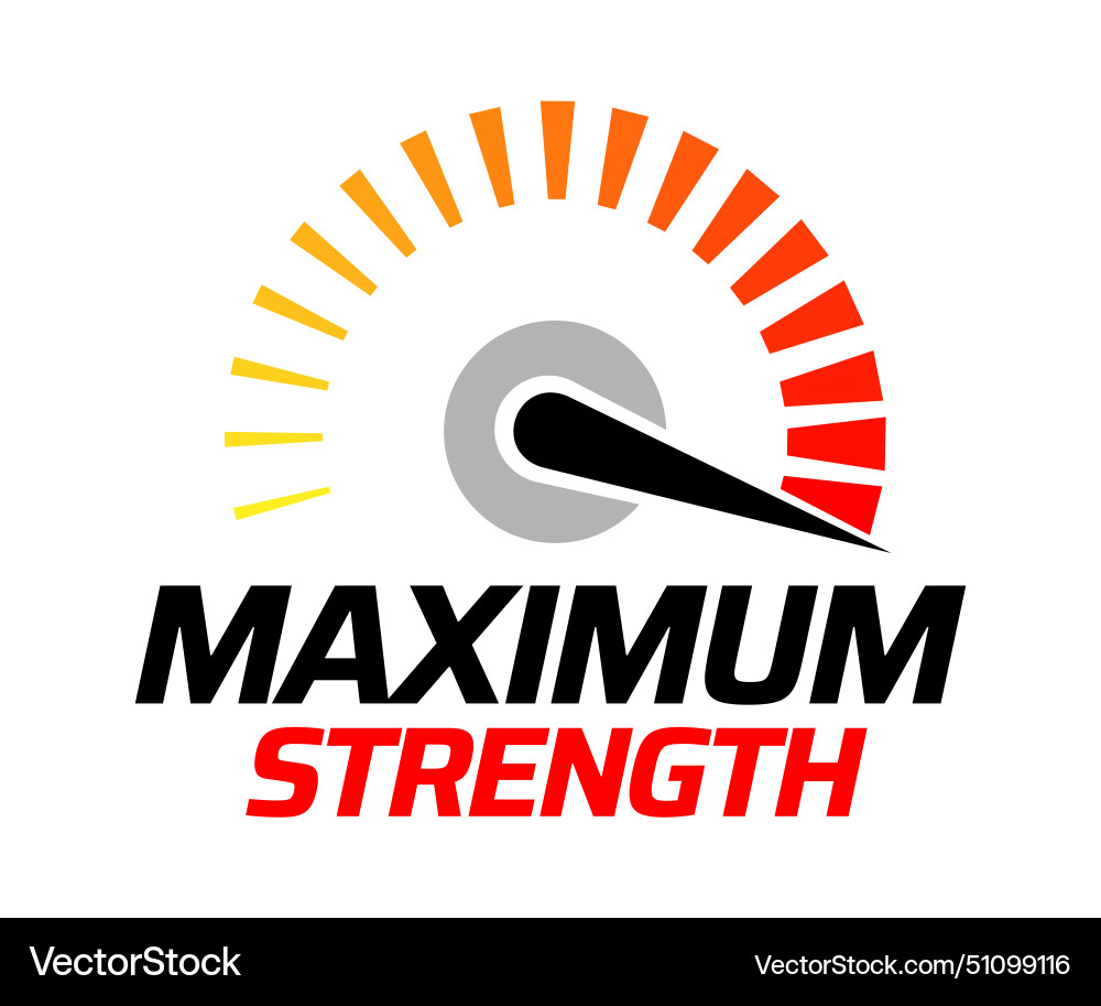 Maximum strength logo icon badge Royalty Free Vector Image
