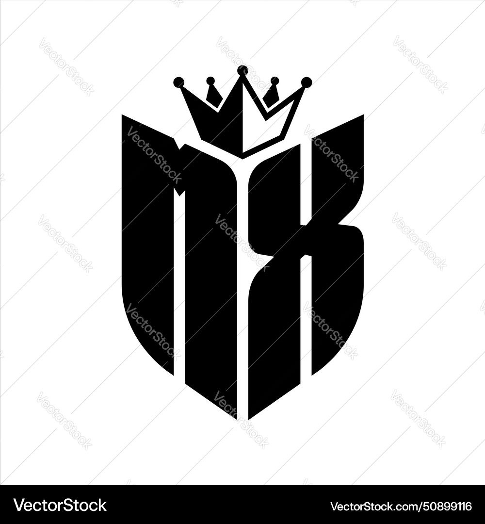 Mx letter monogram with shield shape crown Vector Image