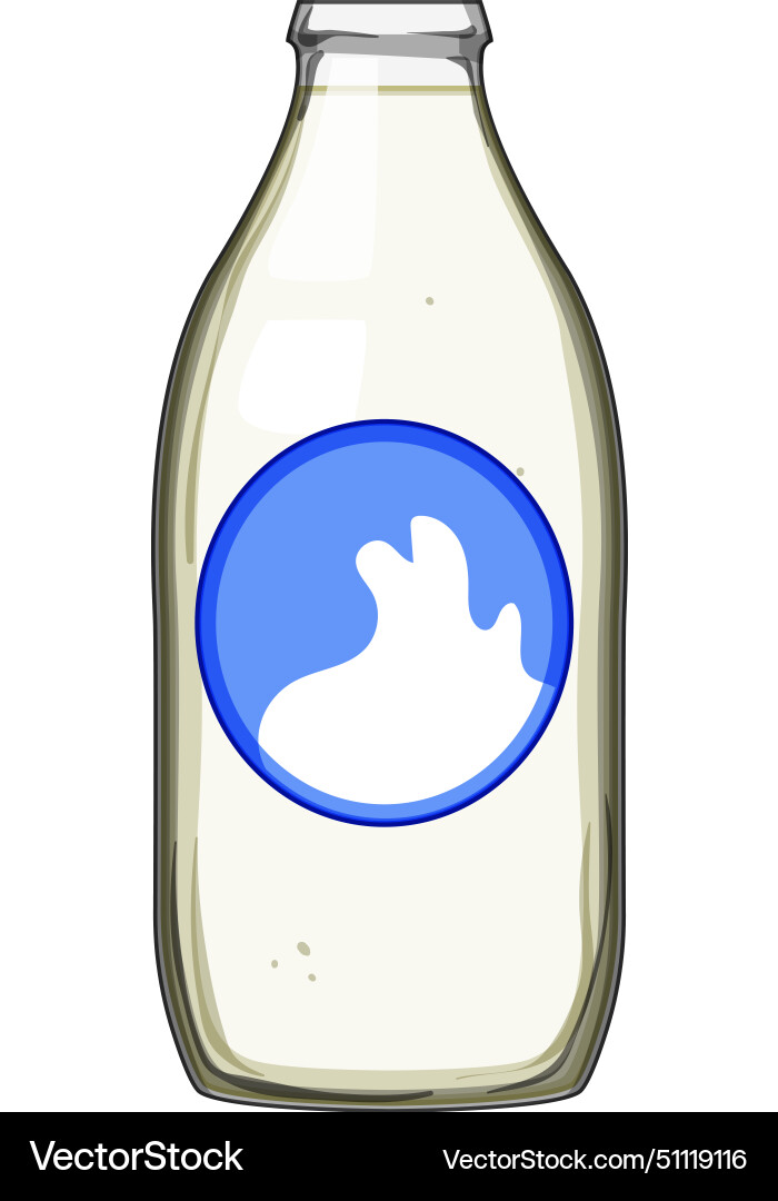 Nutrition milk bottle cartoon Royalty Free Vector Image