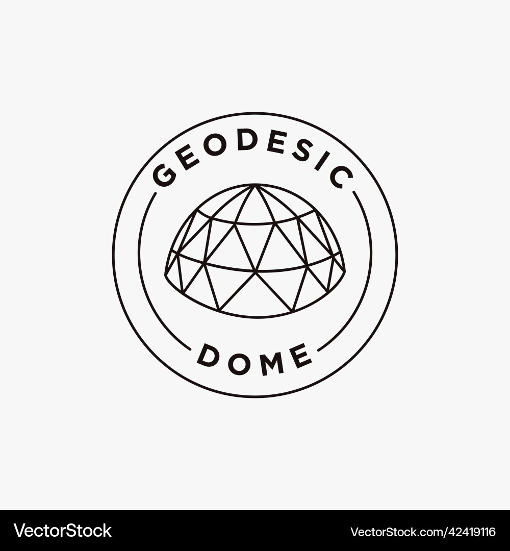 Simple emblem badge geodesic dome logo icon Vector Image