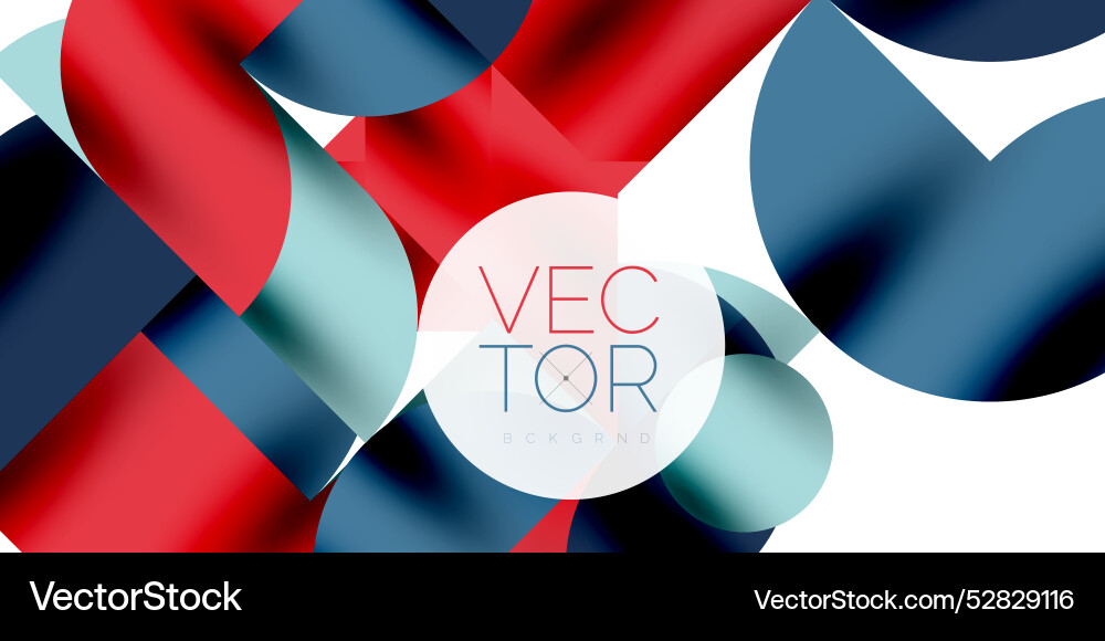 Tech minimal circular shapes geometric art Vector Image