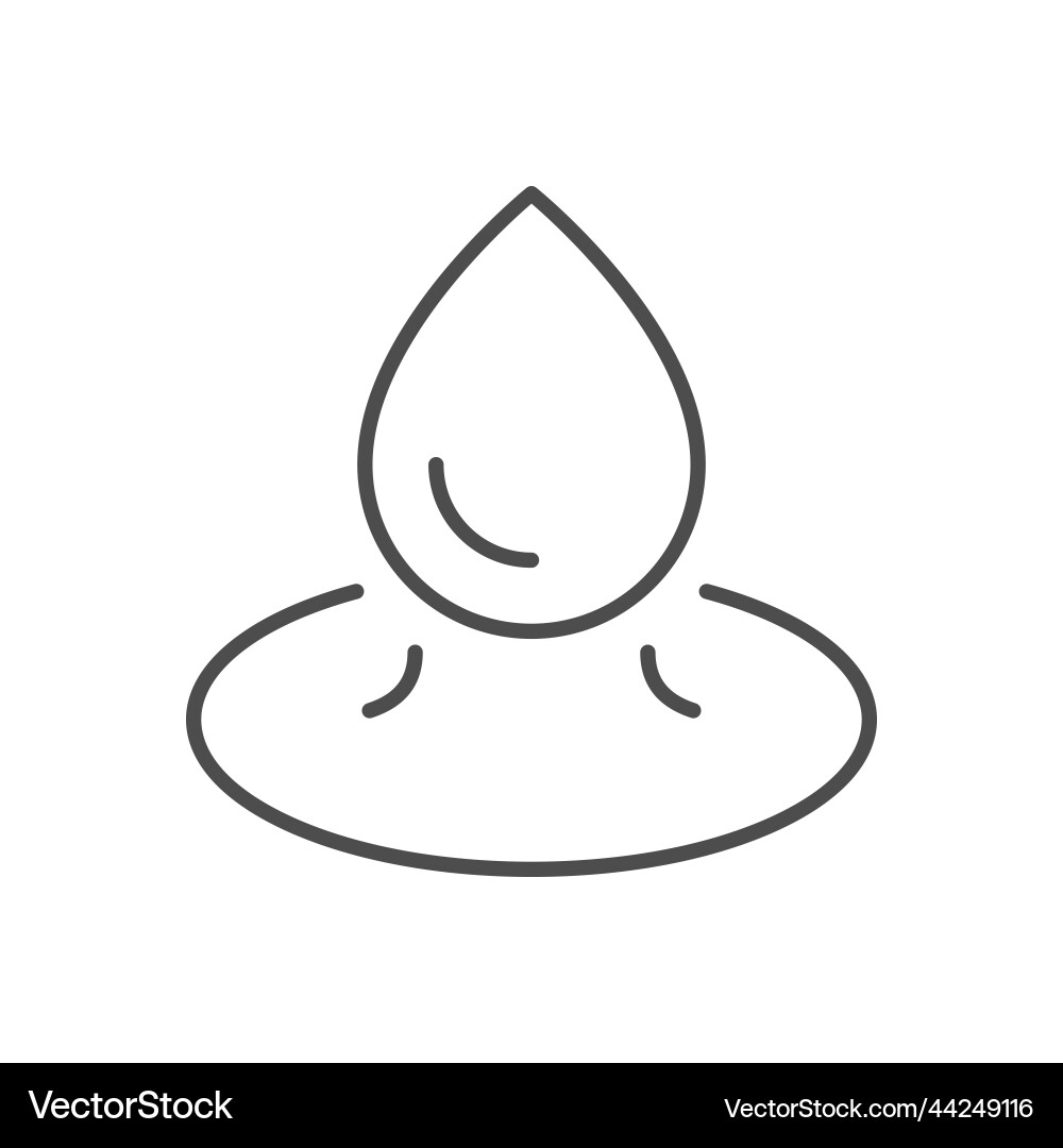 Water drop line outline icon Royalty Free Vector Image