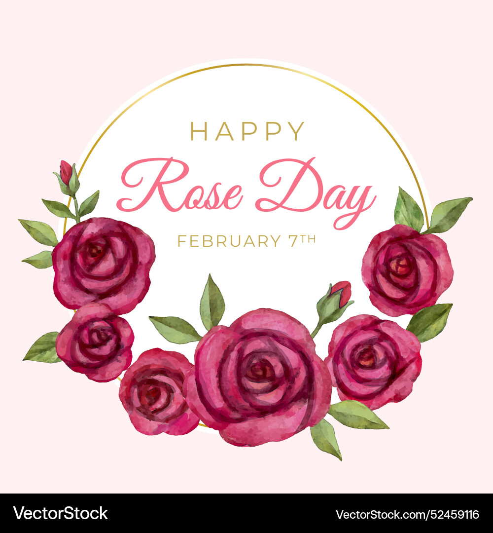 Watercolor rose day Royalty Free Vector Image - VectorStock