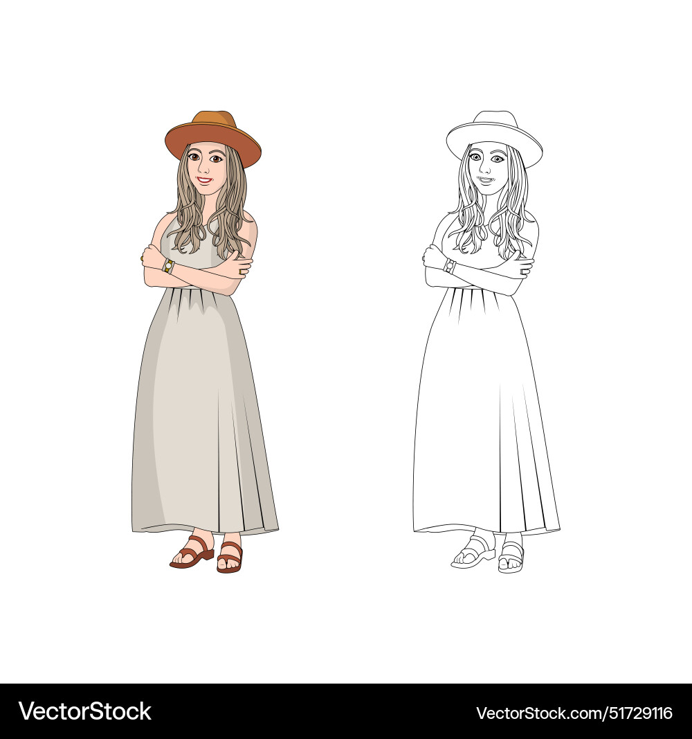 Woman cartoon character design Royalty Free Vector Image