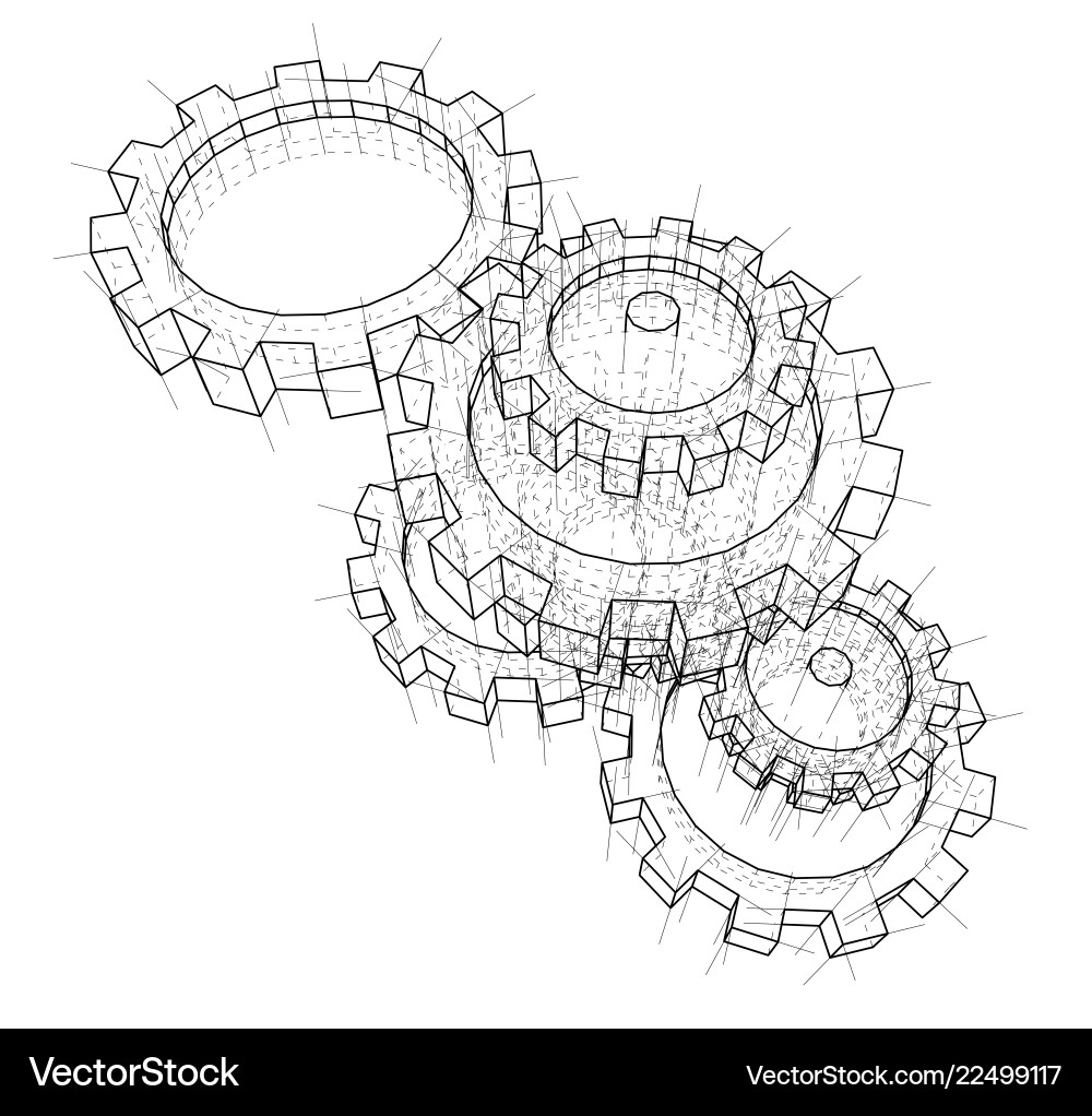 3d gears Royalty Free Vector Image - VectorStock