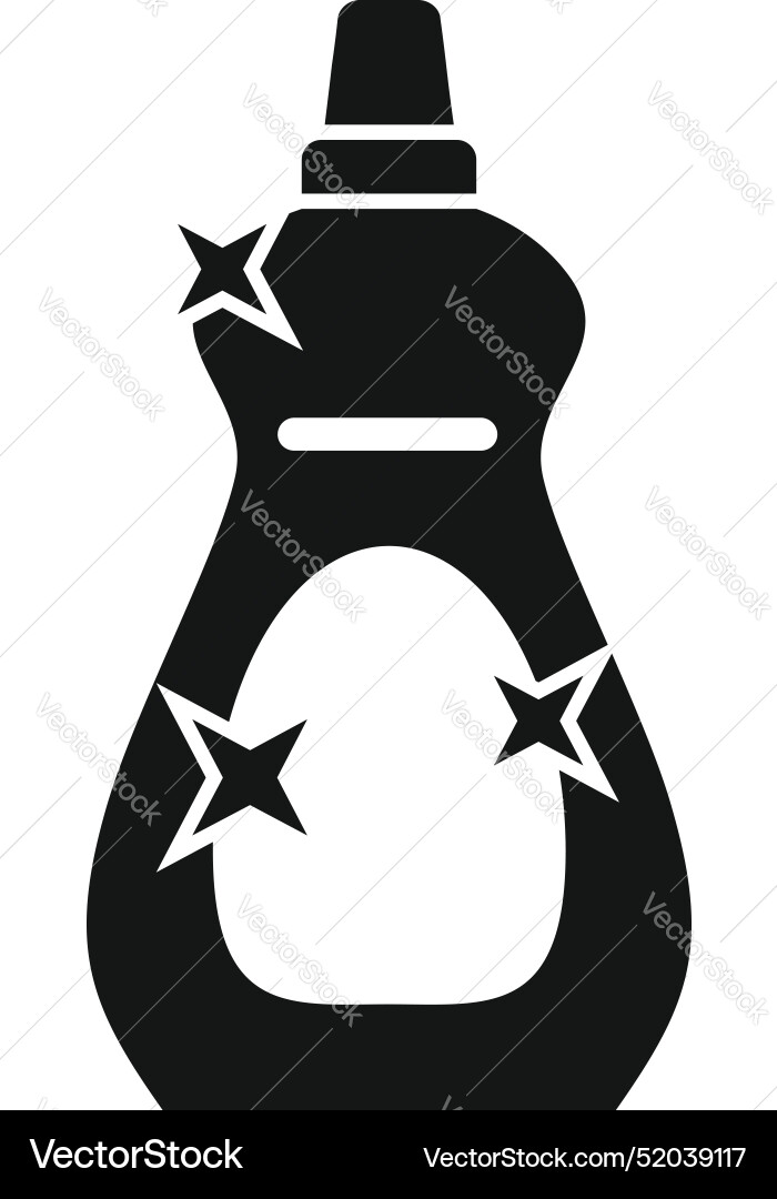 Black plastic bottle of dishwashing liquid Vector Image