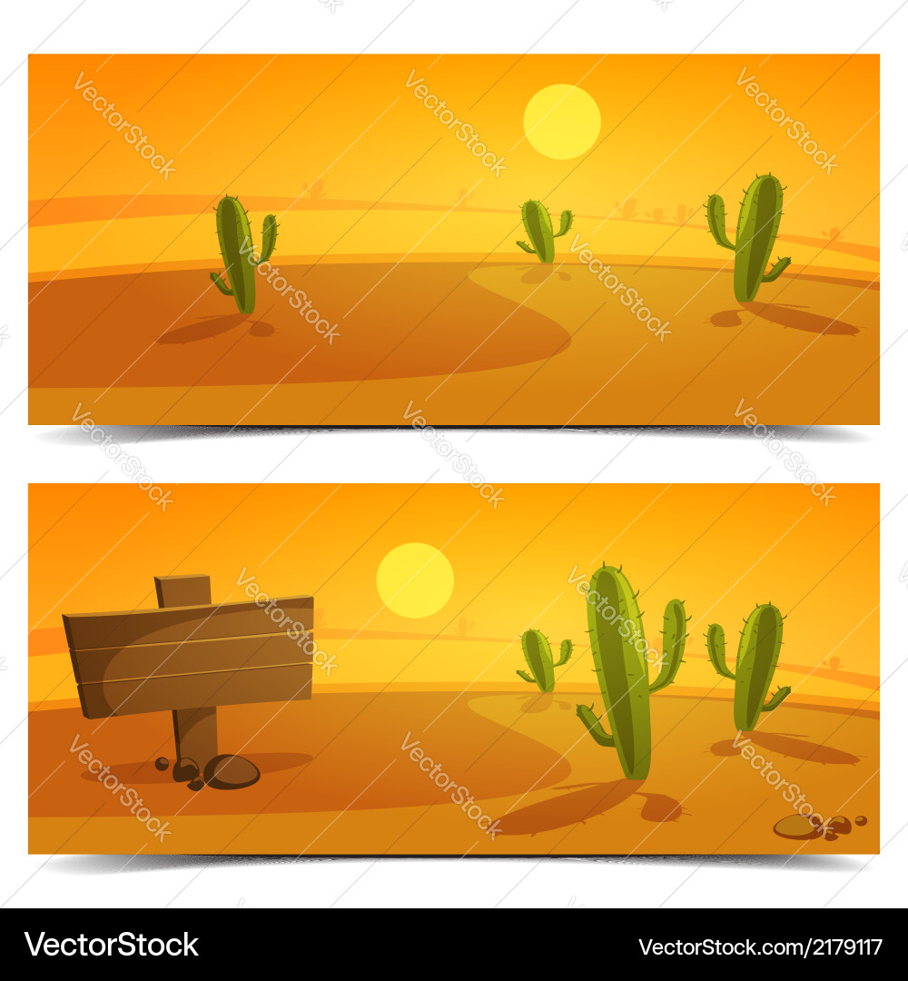 Desert banners Royalty Free Vector Image - VectorStock
