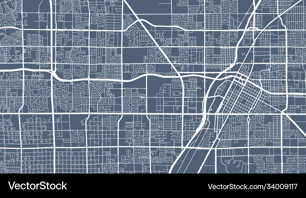 Detailed map las vegas city linear print Vector Image