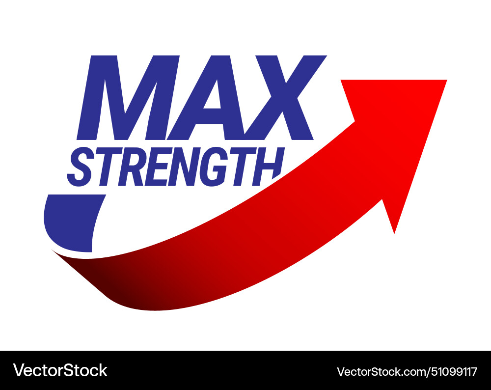 Maximum strength logo icon badge Royalty Free Vector Image