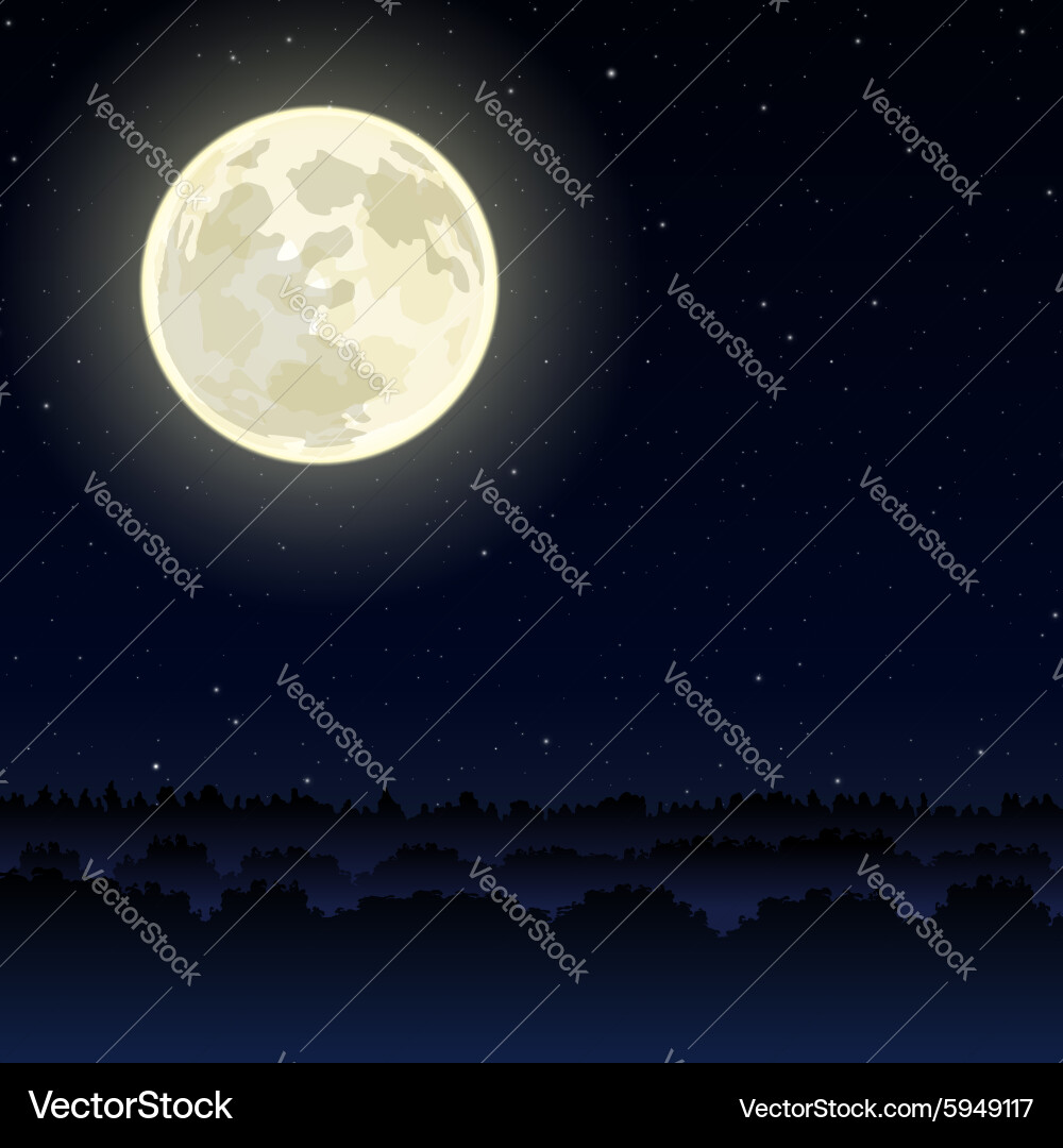 Night landscape Royalty Free Vector Image - VectorStock