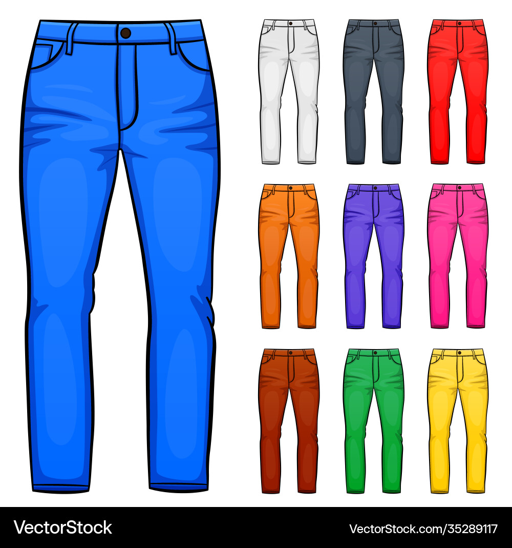 Pants set cartoon Royalty Free Vector Image - VectorStock