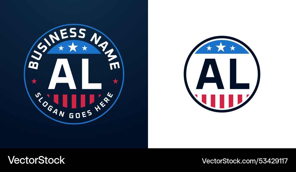 Patriotic al logo design letter Royalty Free Vector Image
