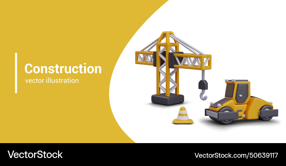 Scene from construction site heavy Royalty Free Vector Image